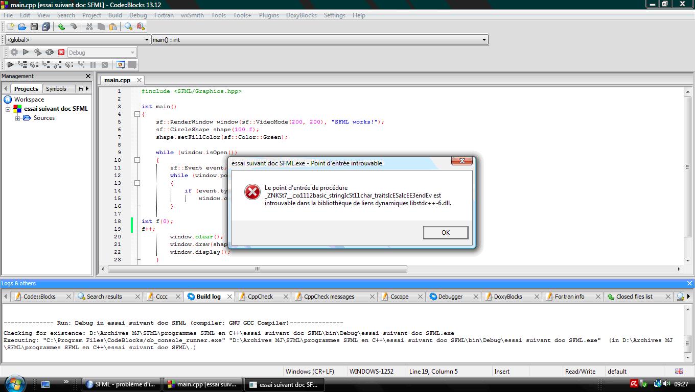 [Résolu] SFML - problème d'installation par michej - page 1 - OpenClassrooms